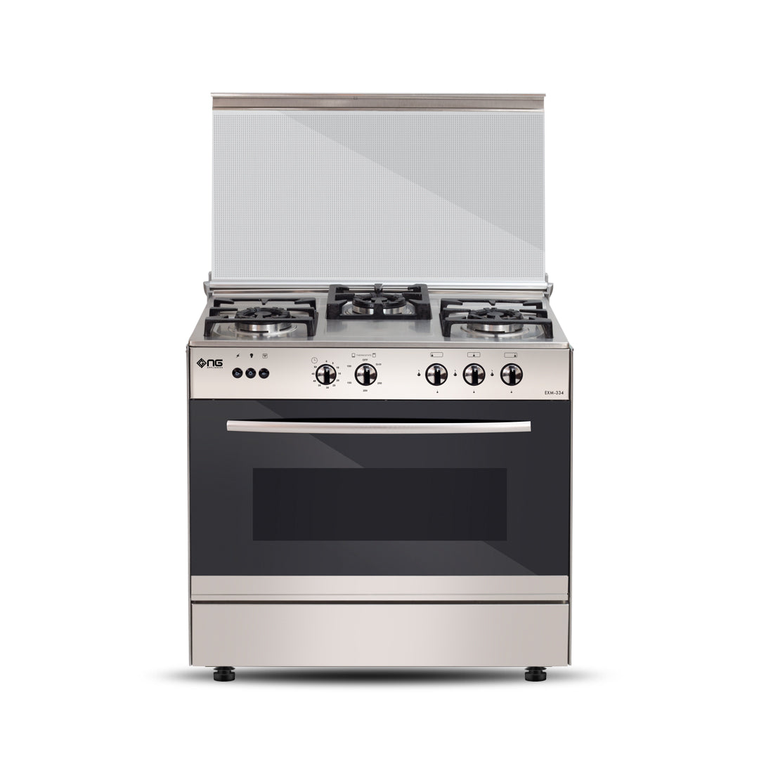 NasGas Cooking Range EXM-334 - 3 Burner Single Door Stainless Steel ...